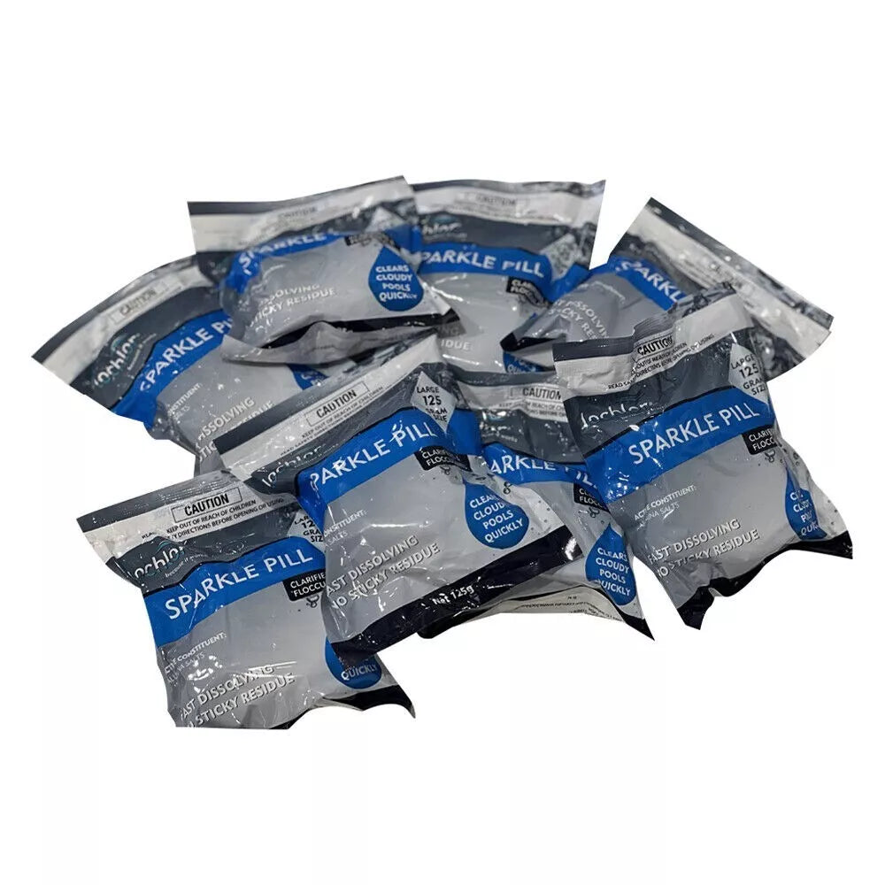 Swimming Pool Water Clarifier Lo Chlor Sparkle Pill Pool Tablet 125g x ...